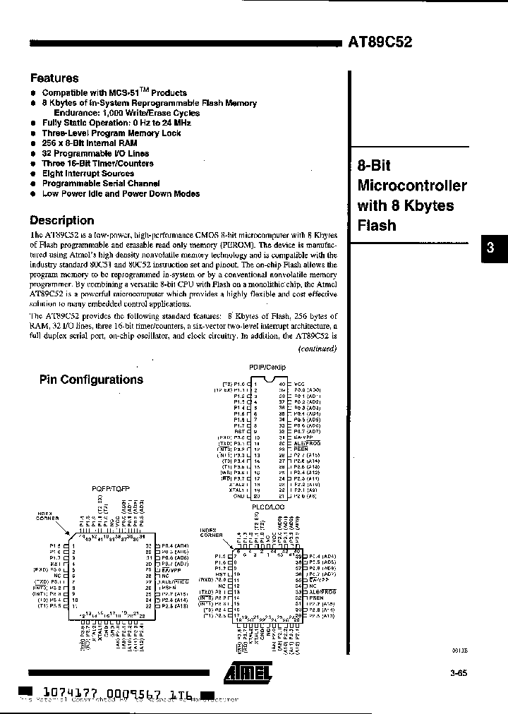 AT89C52-12DM_394429.PDF Datasheet Download --- IC-ON-LINE