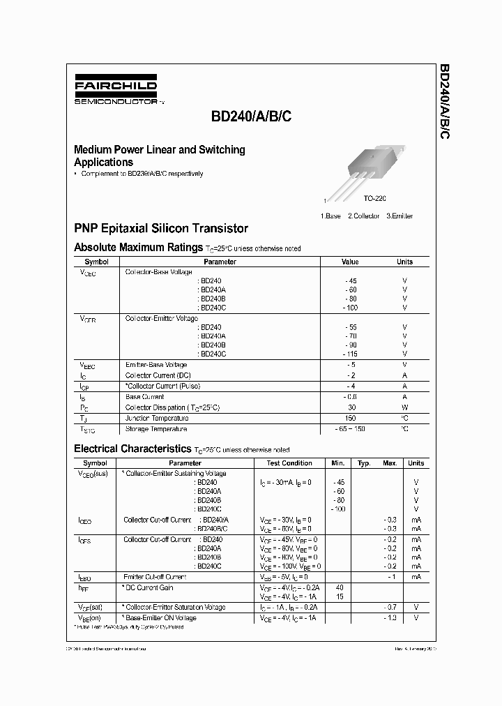 BD240C_411585.PDF Datasheet Download --- IC-ON-LINE