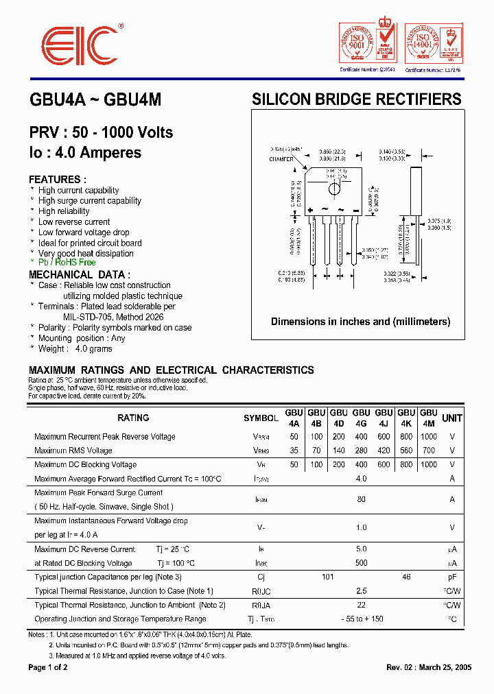 GBU4A_413120.PDF Datasheet Download --- IC-ON-LINE