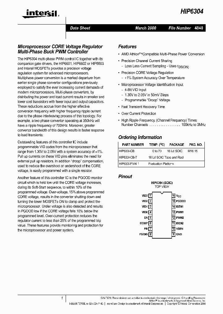 HIP6304EVAL1_390213.PDF Datasheet Download --- IC-ON-LINE