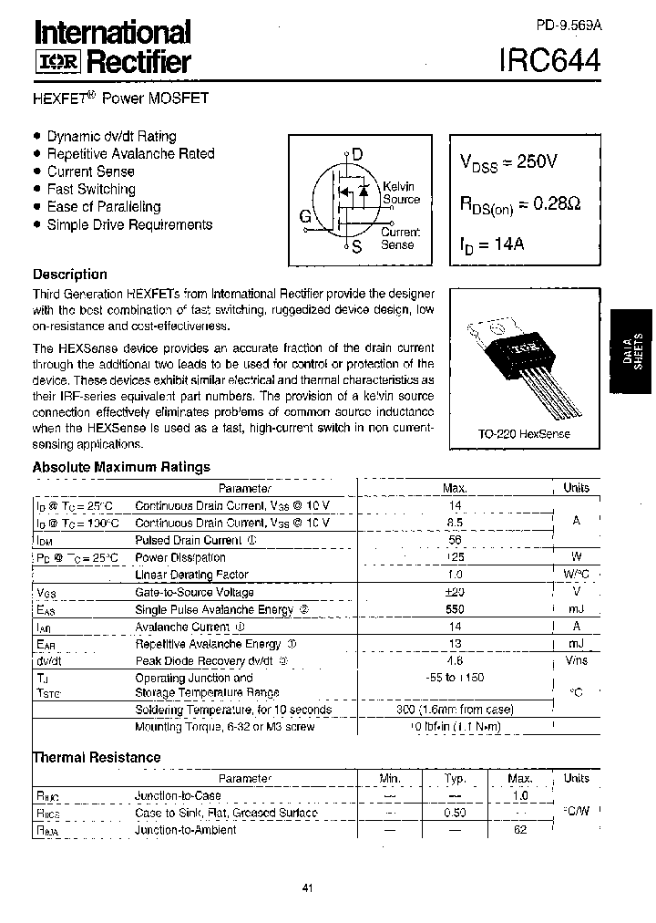 IRC644_413103.PDF Datasheet Download --- IC-ON-LINE