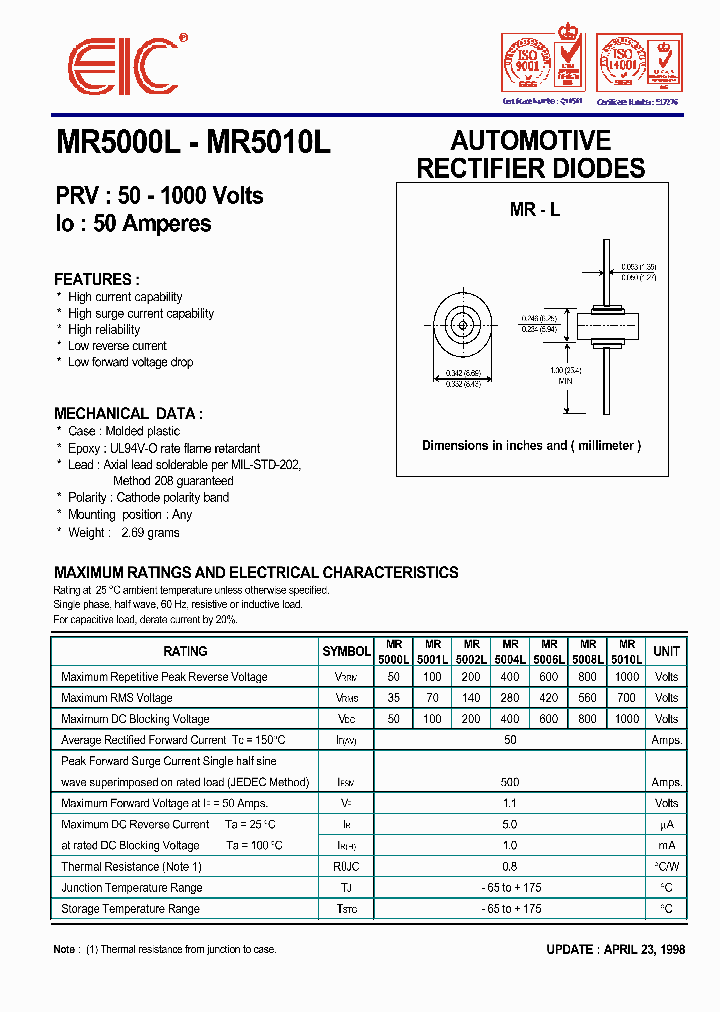 MR5010L_431416.PDF Datasheet Download --- IC-ON-LINE