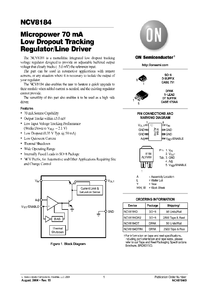 NCV8184D_411909.PDF Datasheet Download --- IC-ON-LINE