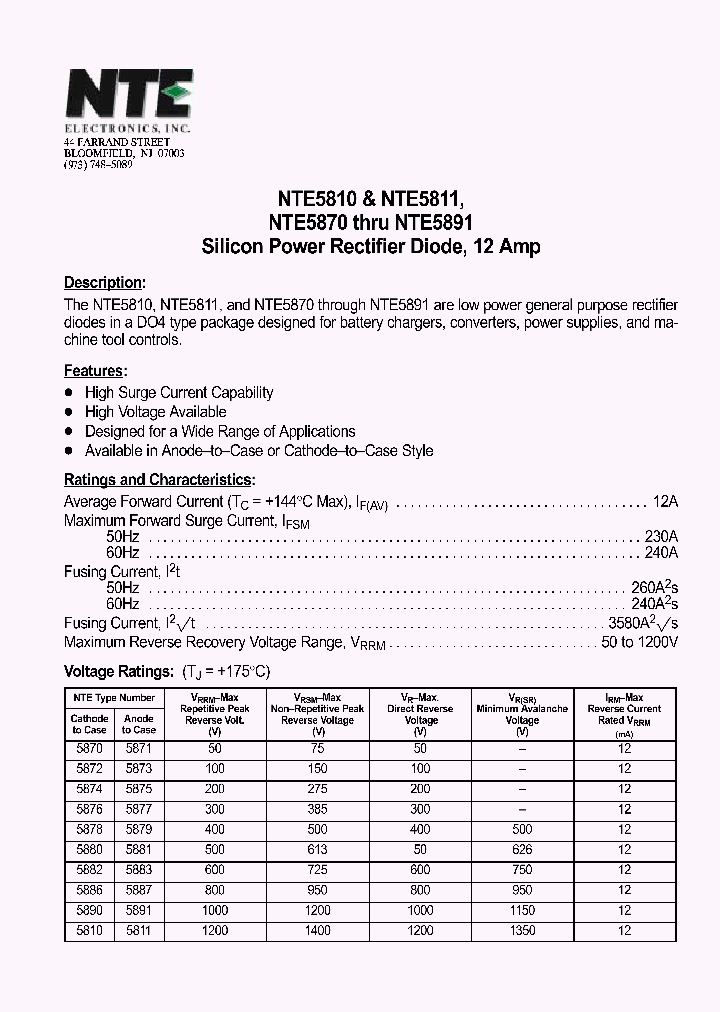 NTE5811_388039.PDF Datasheet Download --- IC-ON-LINE