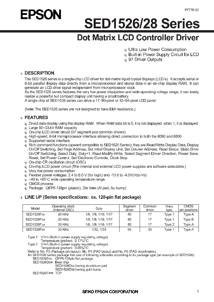 SED1526_432748.PDF Datasheet Download --- IC-ON-LINE
