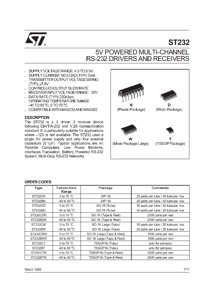 ST232_416331.PDF Datasheet Download --- IC-ON-LINE