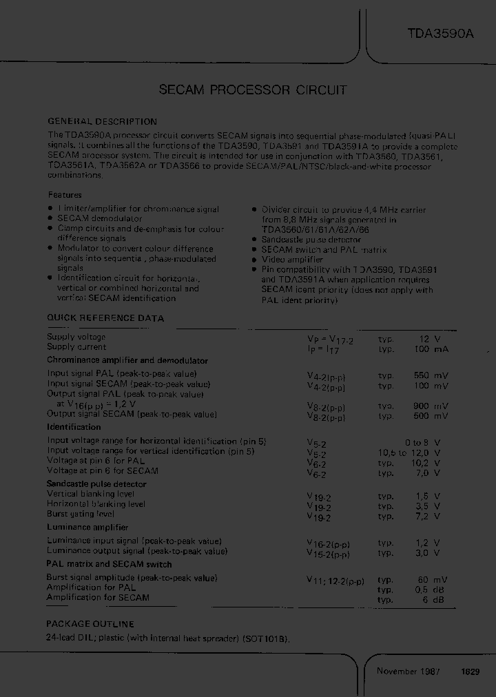 TDA3590A_394987.PDF Datasheet Download --- IC-ON-LINE