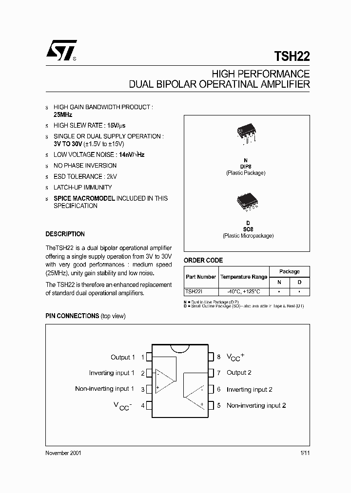 TSH22I_419300.PDF Datasheet Download --- IC-ON-LINE