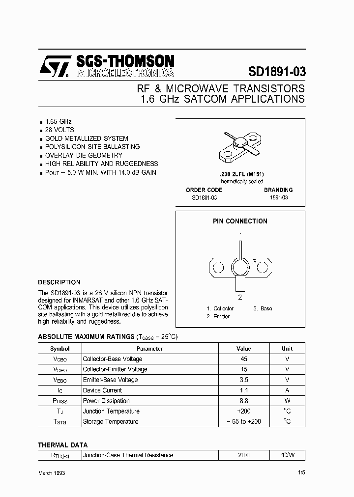 1891-03_463752.PDF Datasheet Download --- IC-ON-LINE