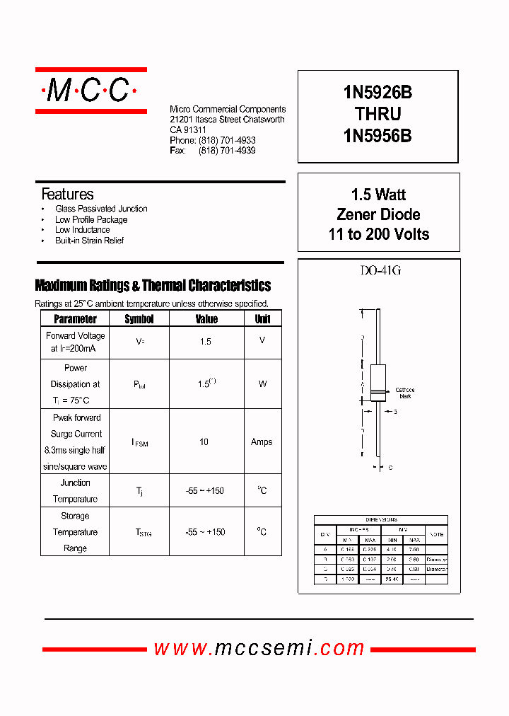 1N5946B_375789.PDF Datasheet Download --- IC-ON-LINE