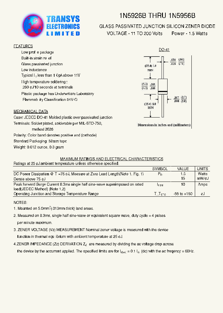 1N5946B_375788.PDF Datasheet Download --- IC-ON-LINE
