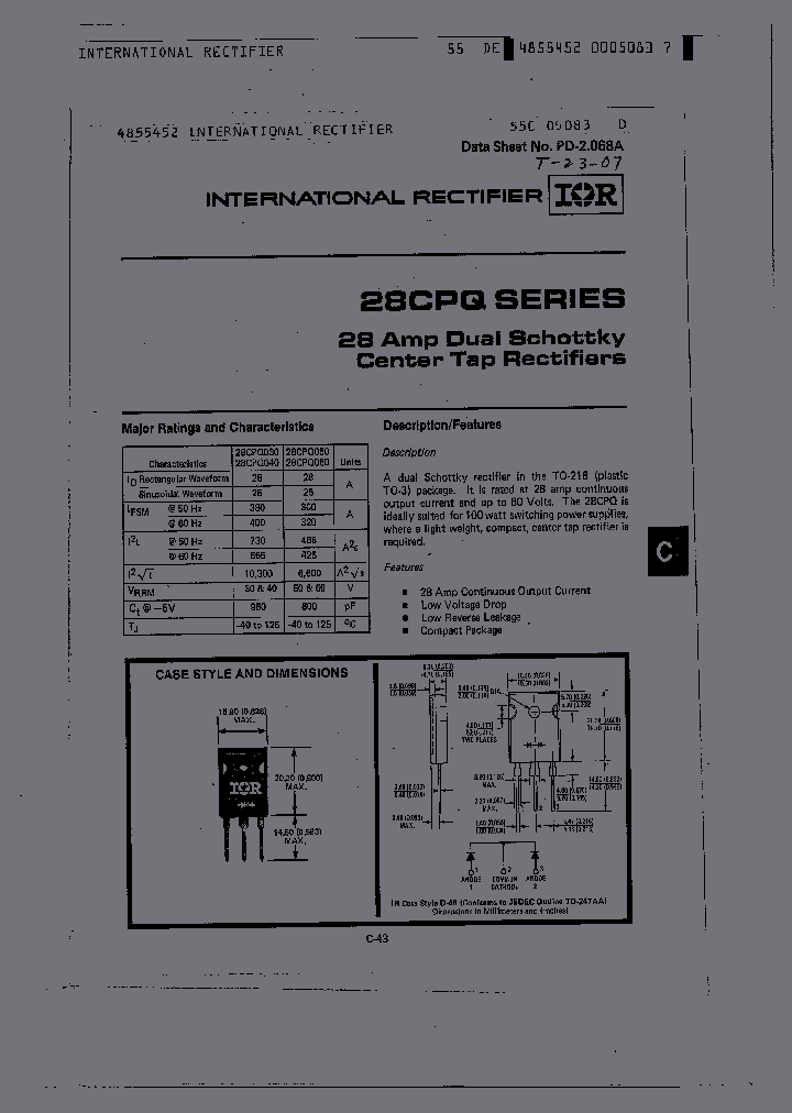 28CPQ030_447708.PDF Datasheet Download --- IC-ON-LINE