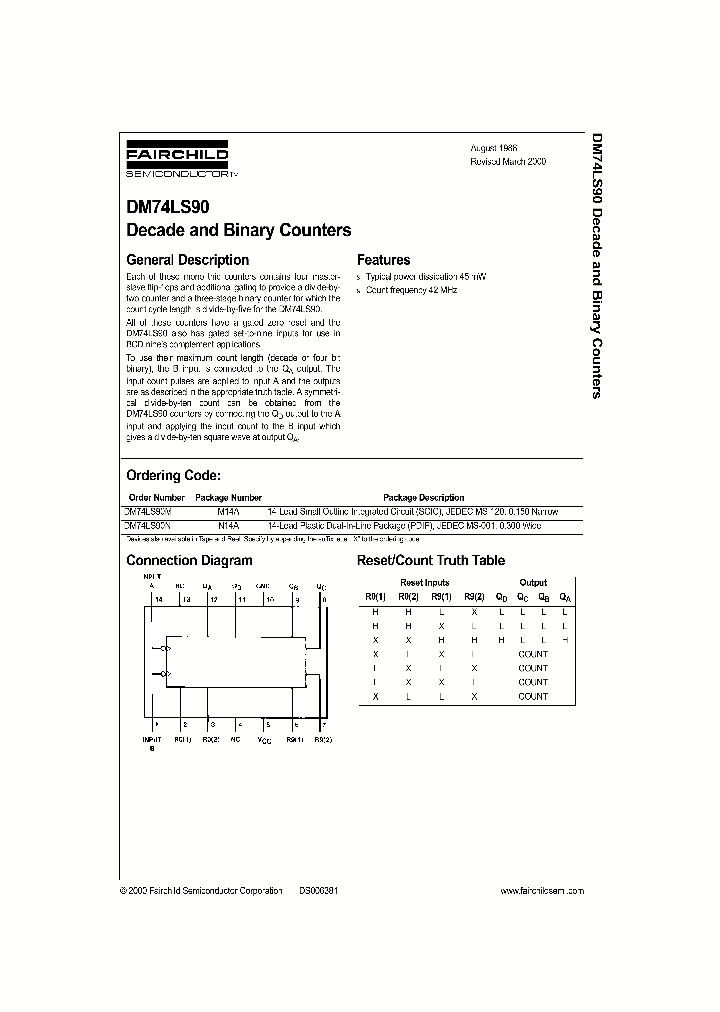 DM74LS90M_166569.PDF Datasheet Download --- IC-ON-LINE