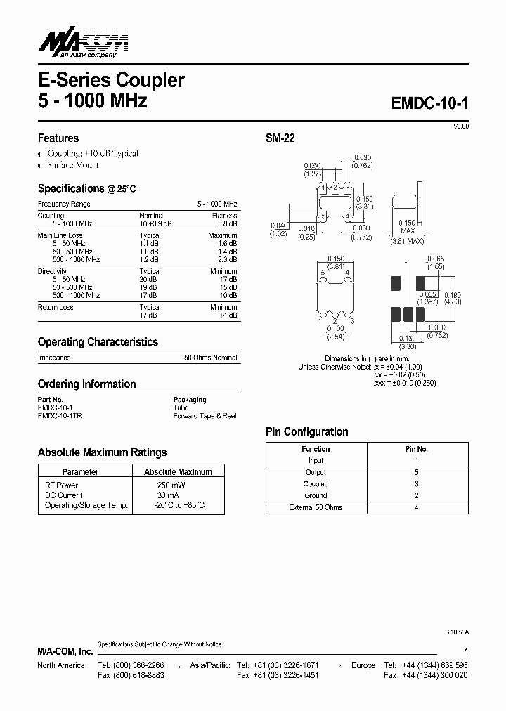 EMDC-10-1_459599.PDF Datasheet Download --- IC-ON-LINE