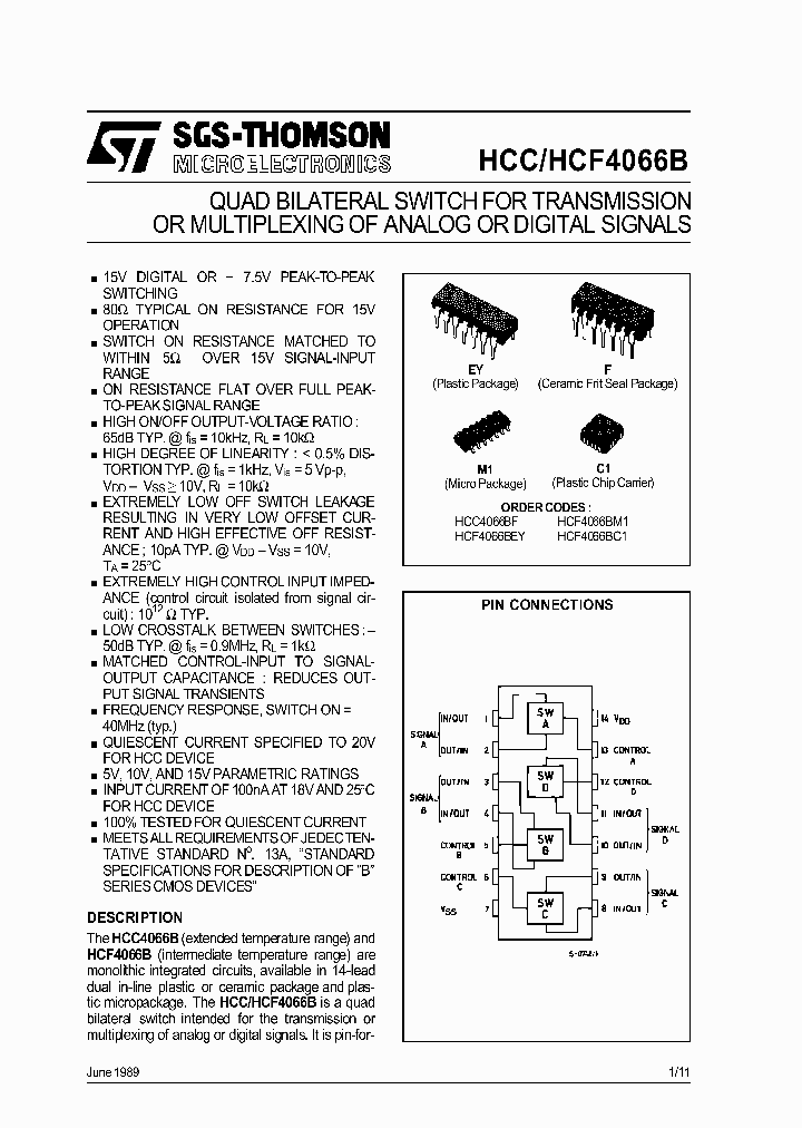 HCC4066BF_474710.PDF Datasheet Download --- IC-ON-LINE