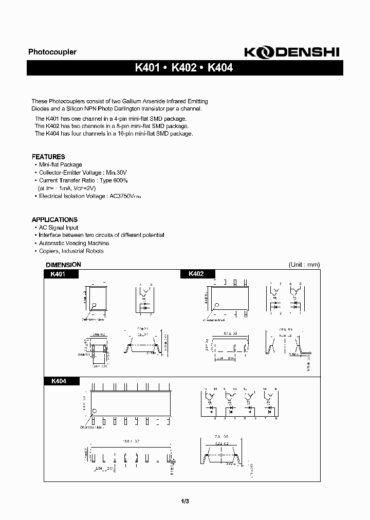 K401_468603.PDF Datasheet Download --- IC-ON-LINE