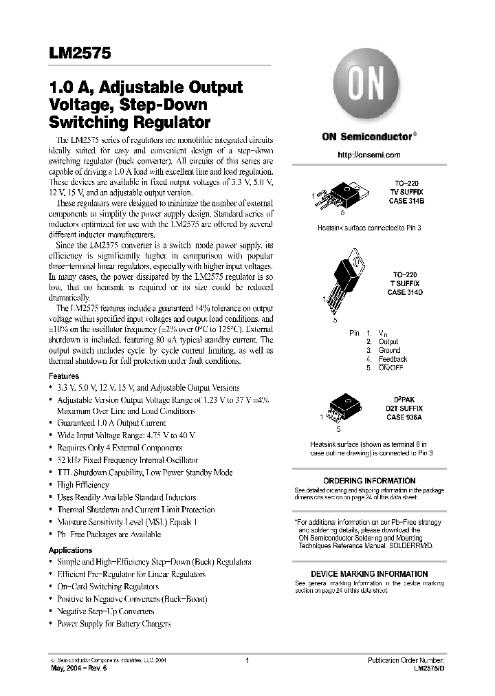LM2575-D_5023.PDF Datasheet Download --- IC-ON-LINE