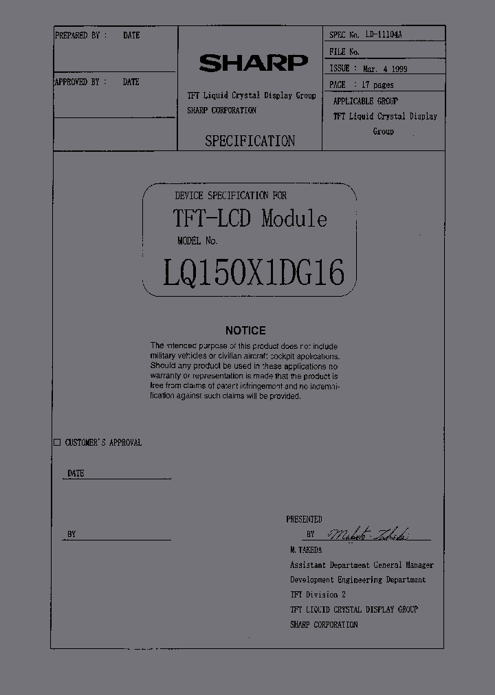 LQ150X1DG16_469773.PDF Datasheet Download --- IC-ON-LINE