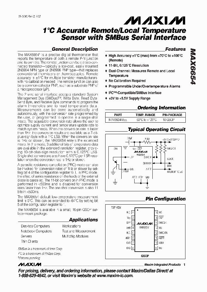 MAX6654_30222.PDF Datasheet Download --- IC-ON-LINE