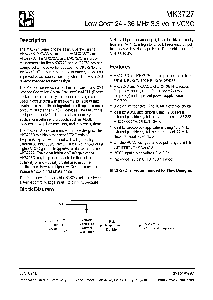 MK3727_93077.PDF Datasheet Download --- IC-ON-LINE