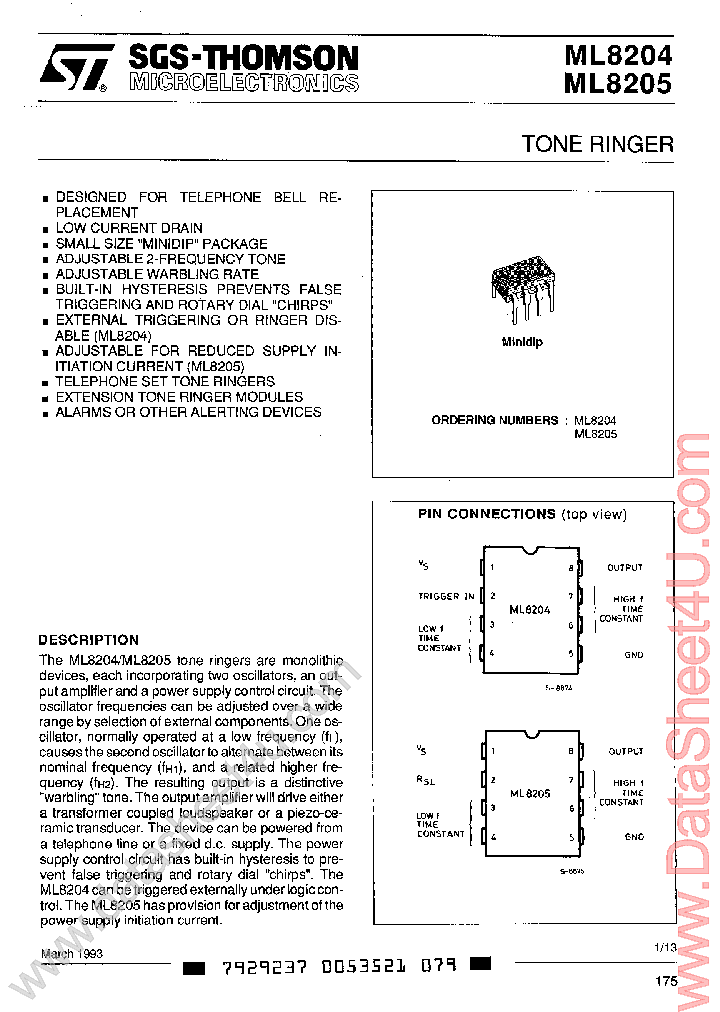 ML8205_438393.PDF Datasheet Download --- IC-ON-LINE