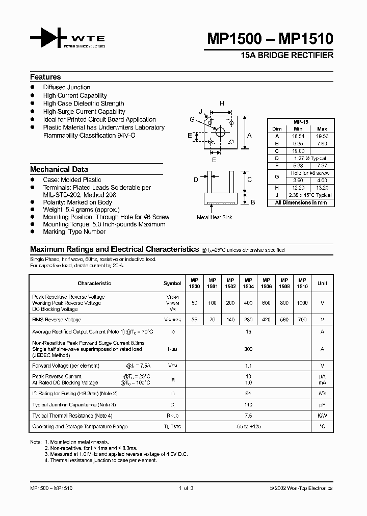 MP1510_468736.PDF Datasheet Download --- IC-ON-LINE