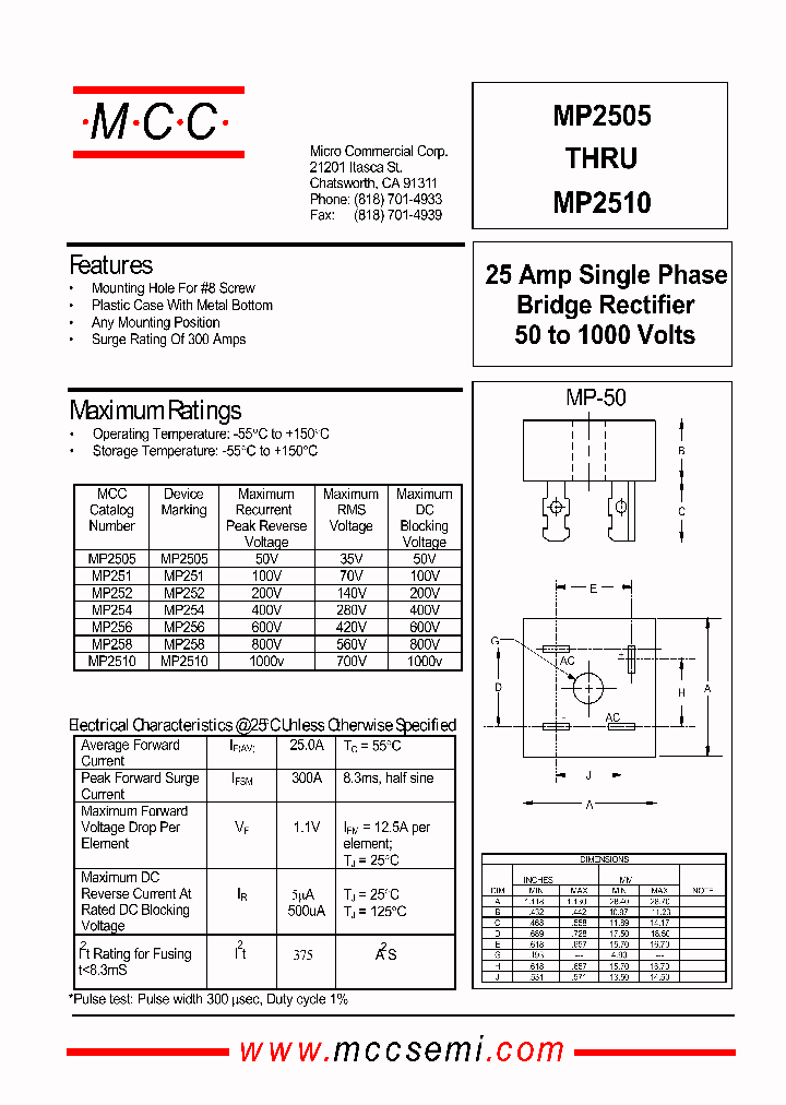 MP2505_484998.PDF Datasheet Download --- IC-ON-LINE