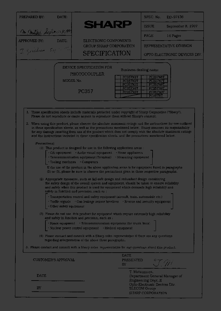 PC357NT_104410.PDF Datasheet Download --- IC-ON-LINE