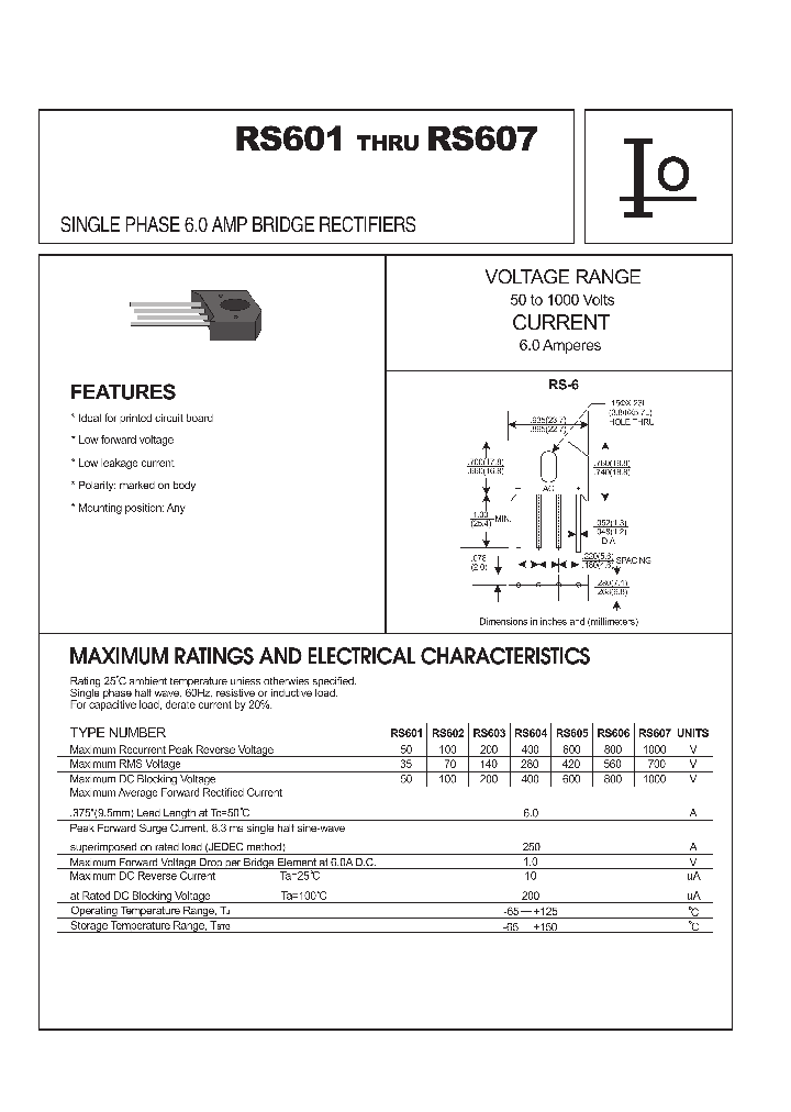 RS605_452434.PDF Datasheet Download --- IC-ON-LINE