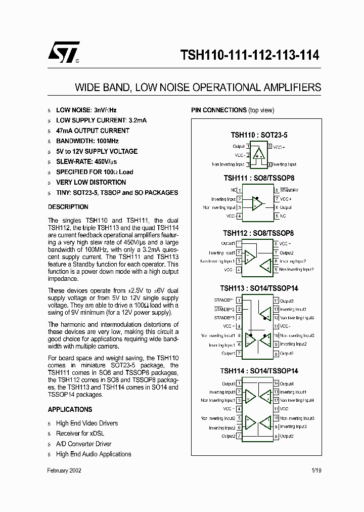 TSH112_290444.PDF Datasheet Download --- IC-ON-LINE