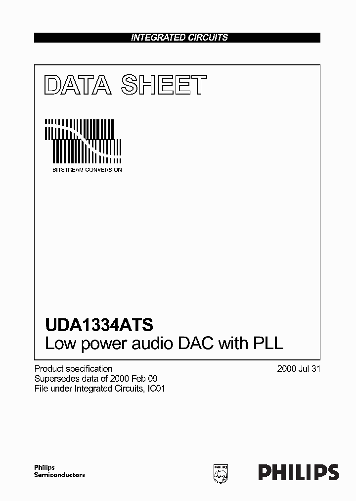 UDA1334ATS_453775.PDF Datasheet Download --- IC-ON-LINE