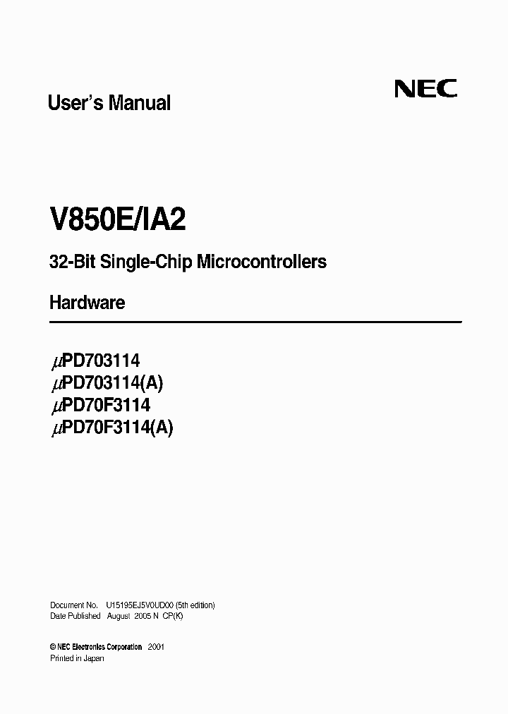UPD70F3114_460251.PDF Datasheet Download --- IC-ON-LINE