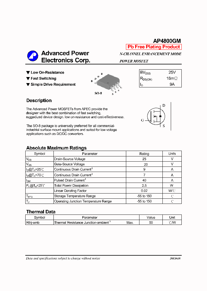 AP4800GM_543150.PDF Datasheet Download --- IC-ON-LINE