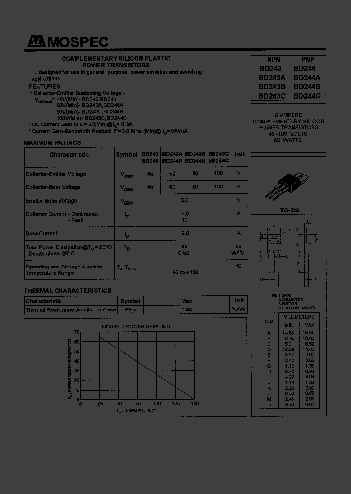 BD243_516329.PDF Datasheet Download --- IC-ON-LINE