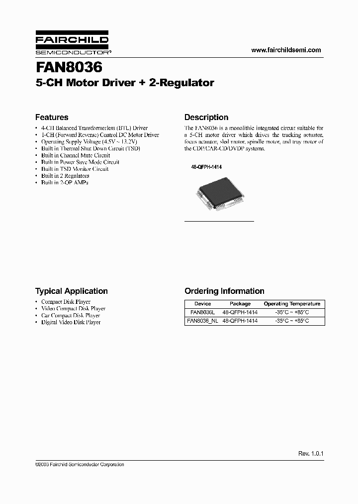 FAN8036-NL_488116.PDF Datasheet Download --- IC-ON-LINE