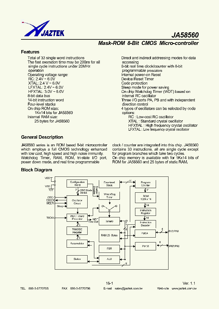 JA58560_550683.PDF Datasheet Download --- IC-ON-LINE