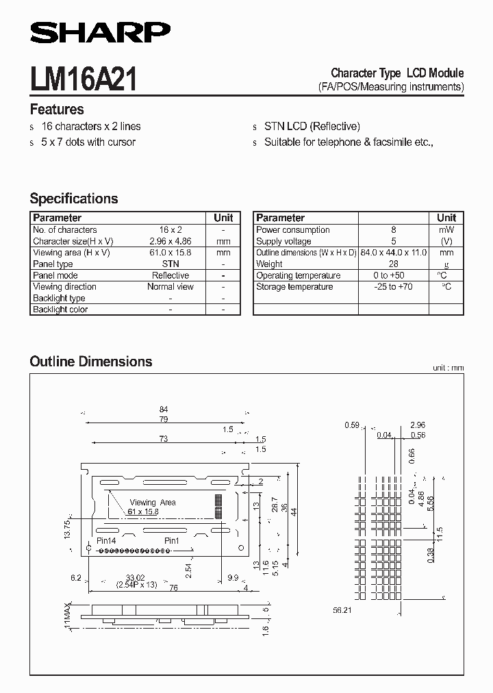 LM16A21_498931.PDF Datasheet Download --- IC-ON-LINE