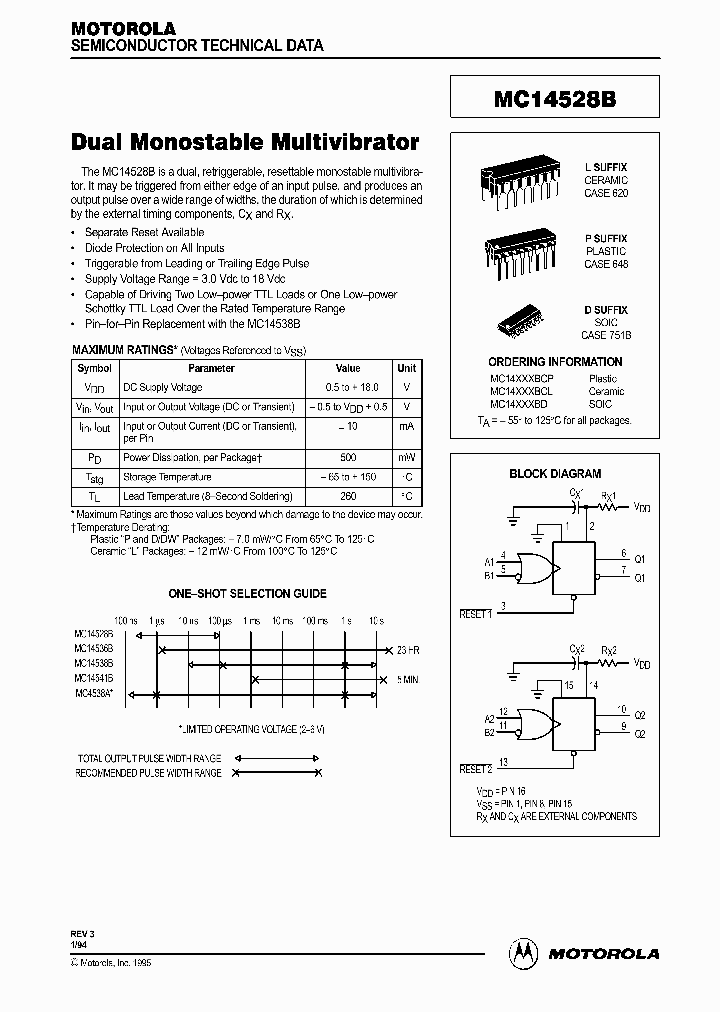 MC14528BCL_496739.PDF Datasheet Download --- IC-ON-LINE
