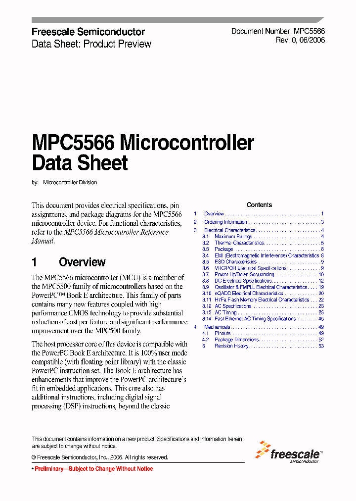 MPC5566_488193.PDF Datasheet Download --- IC-ON-LINE