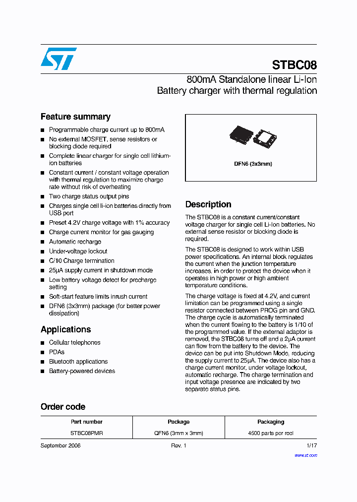 STBC08PBMR_491822.PDF Datasheet Download --- IC-ON-LINE