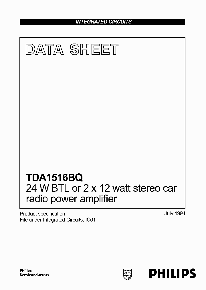 TDA1516B_493069.PDF Datasheet Download --- IC-ON-LINE