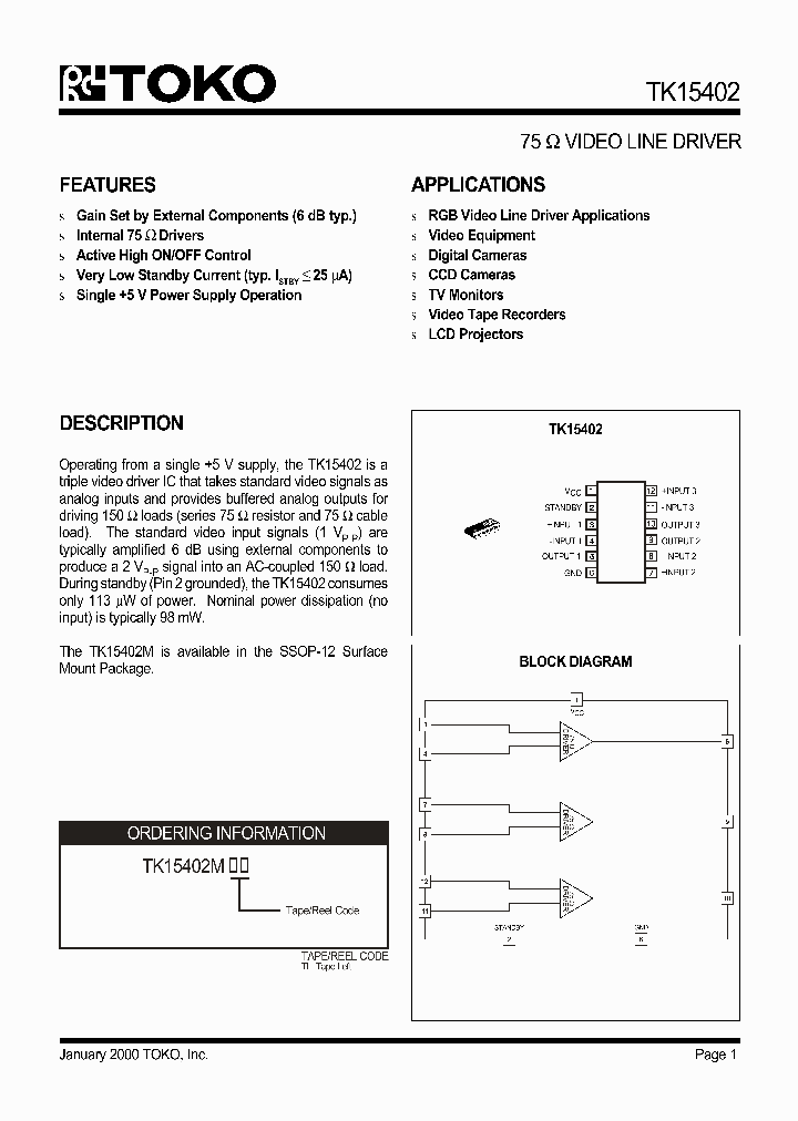 TK15402_532594.PDF Datasheet Download --- IC-ON-LINE