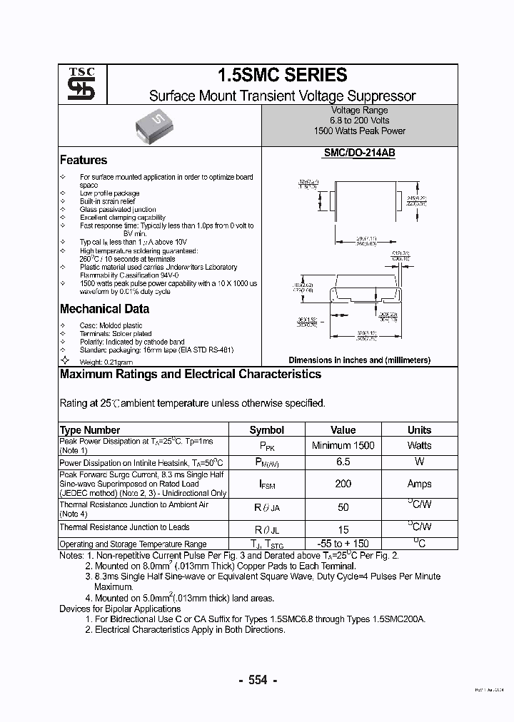 15SMC82CA_377795.PDF Datasheet Download --- IC-ON-LINE