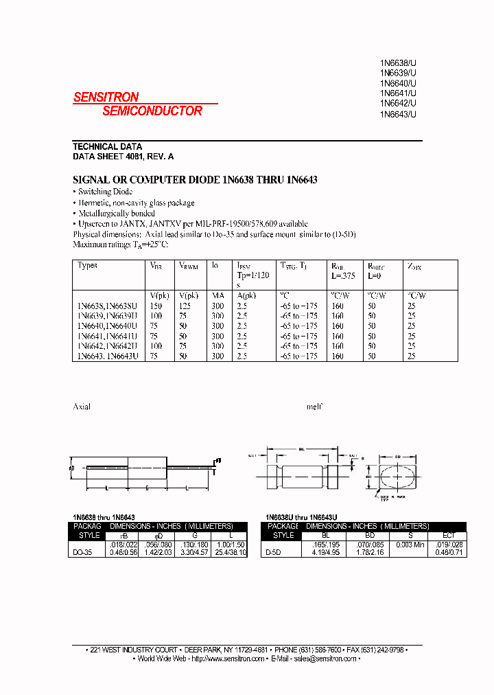 1N6638_614582.PDF Datasheet Download --- IC-ON-LINE