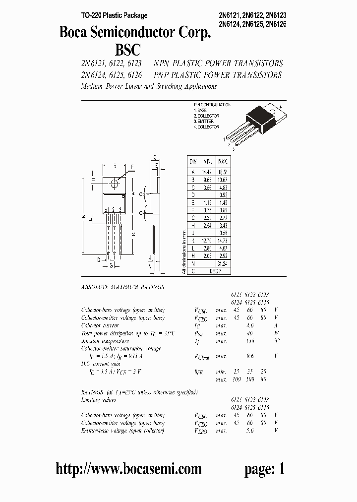 2N6126_568515.PDF Datasheet Download --- IC-ON-LINE