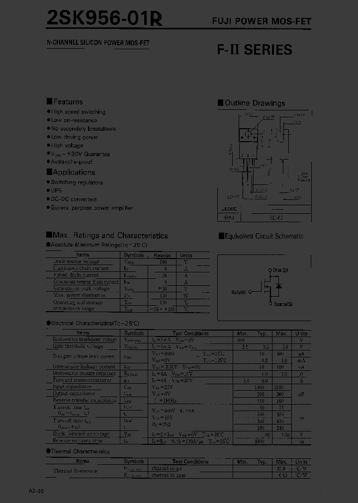 2SK956-01R_470508.PDF Datasheet Download --- IC-ON-LINE