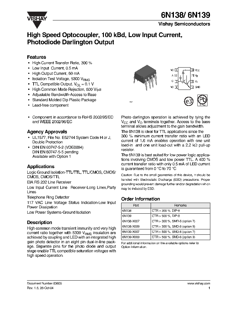6N139_559615.PDF Datasheet Download --- IC-ON-LINE