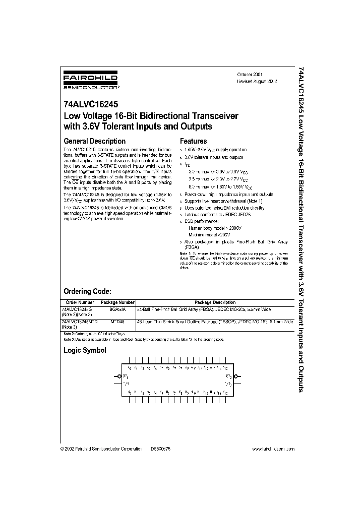 74ALVC16245G_18219.PDF Datasheet Download --- IC-ON-LINE