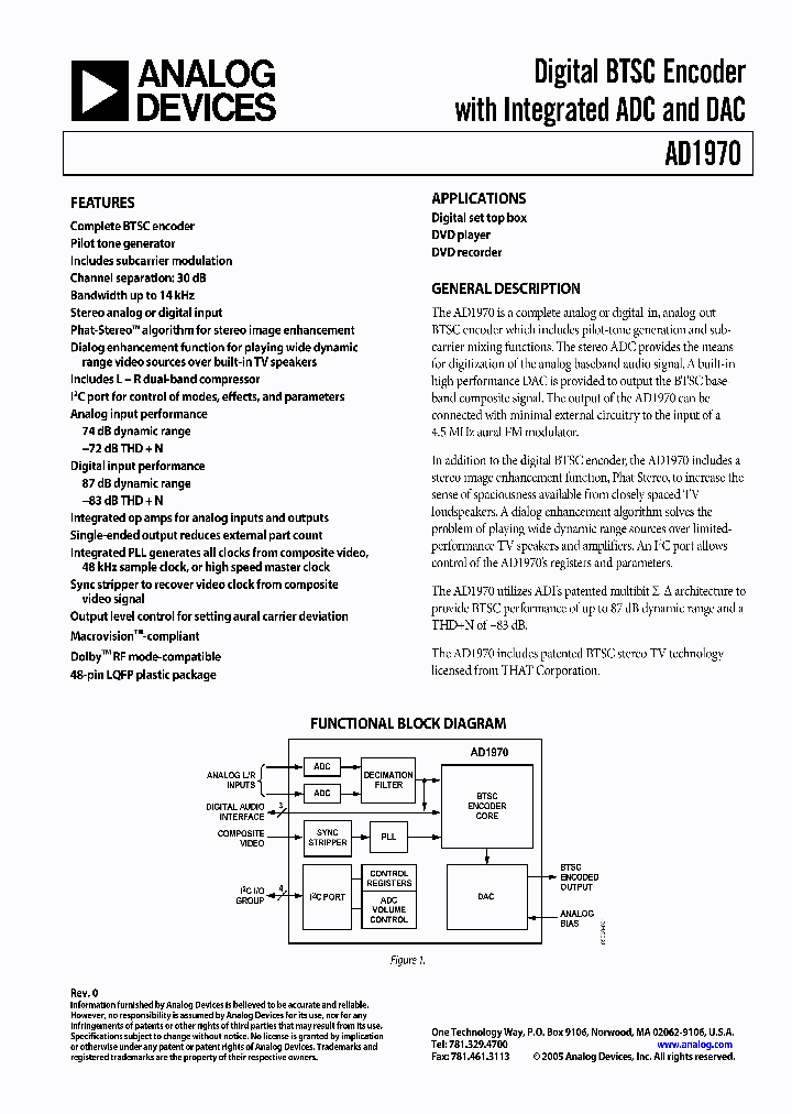 AD1970JSTZ_706377.PDF Datasheet Download --- IC-ON-LINE