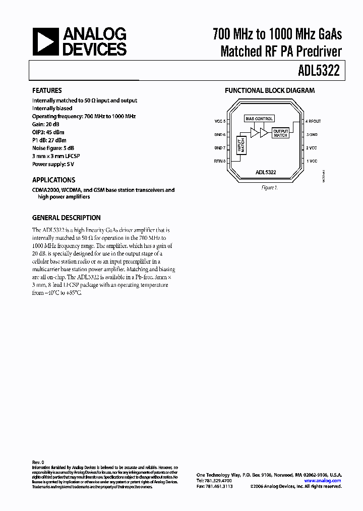 ADL5322ACPZ-WP_684315.PDF Datasheet Download --- IC-ON-LINE